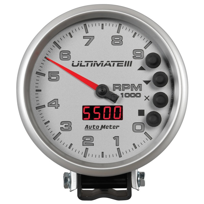 Autometer 5 inch Ultimate III Playback Tachometer 9000 RPM - Silver – JD Customs U.S.A