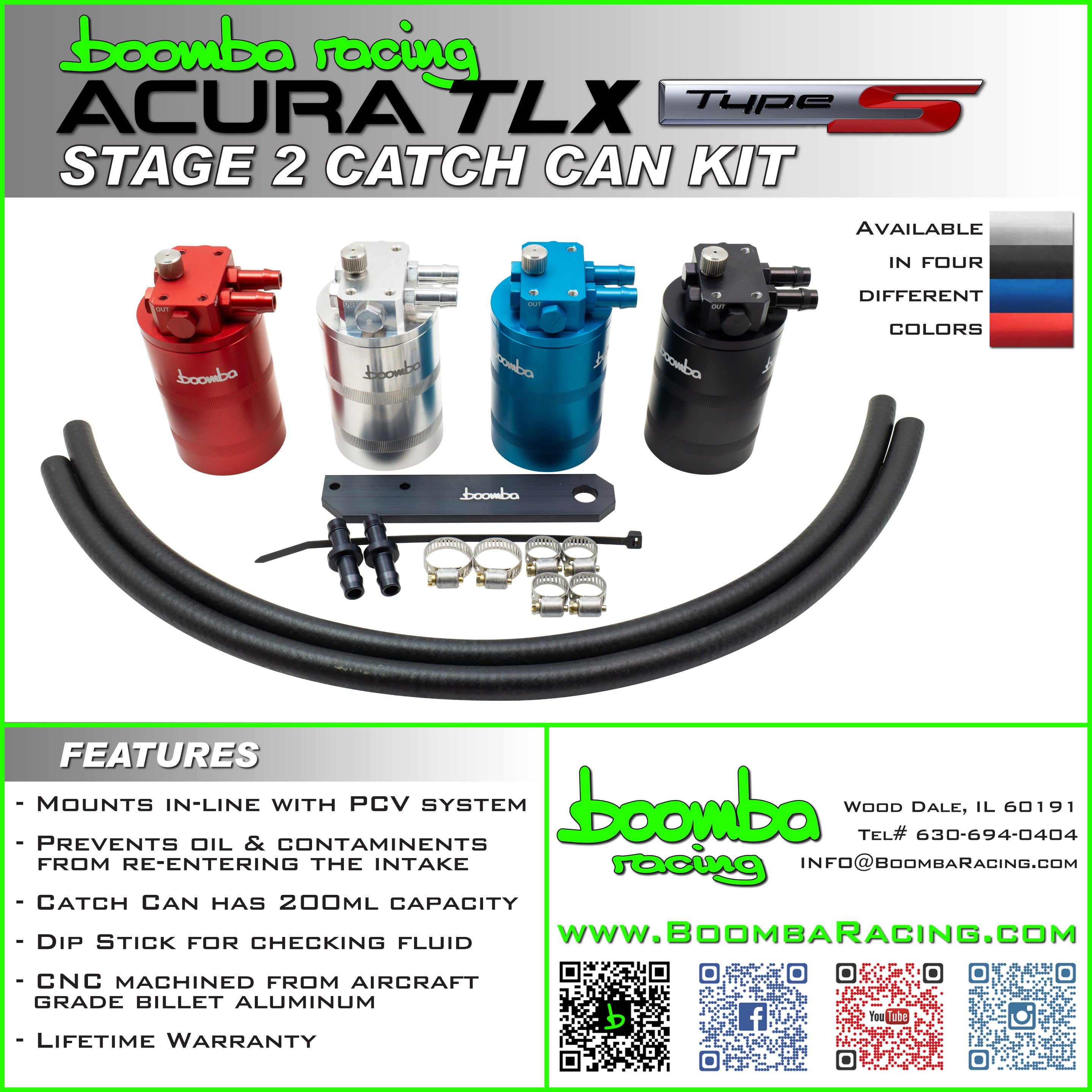 Boomba Racing Stage 2 Catch Can Kit (Acura TLX Type S) – JD Customs U.S.A