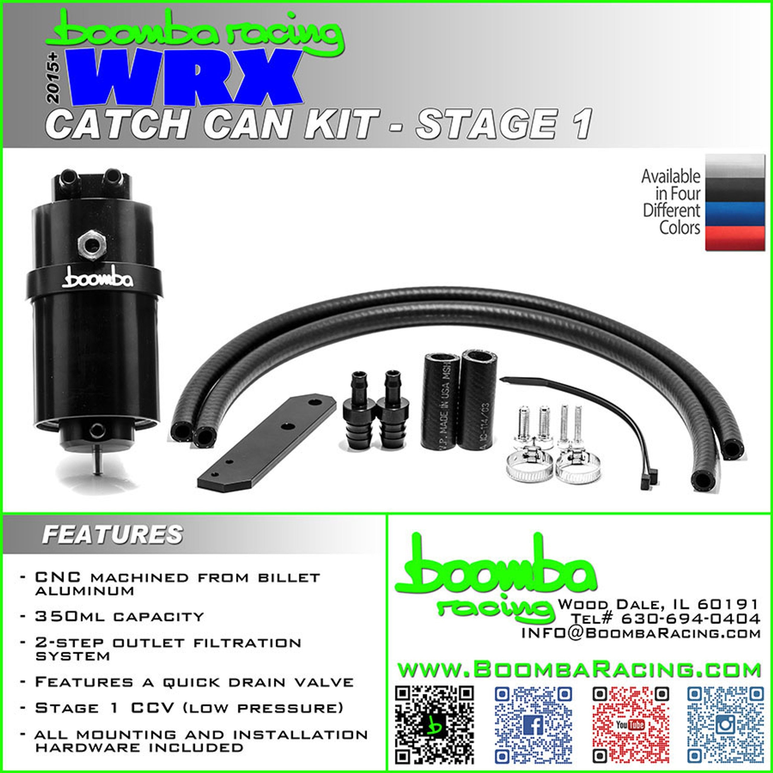 Boomba Racing WRX CATCH CAN STAGE 1 KIT - BLACK – JD Customs U.S.A