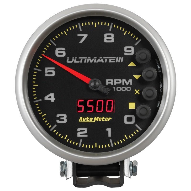 Autometer 5 inch Ultimate III Playback Tachometer 9000 RPM - Black – JD ...
