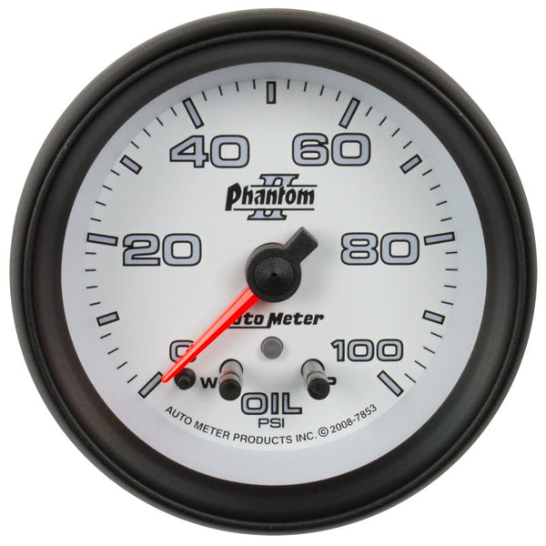 Autometer Phantom II 2-5/8in 100 PSI Stepper Motor Oil Pressure Gauge ...