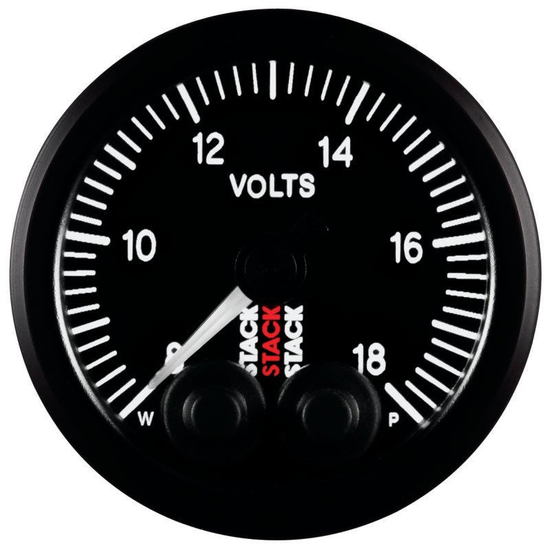 Autometer Stack 52mm 8-18V Pro-Control Battery Voltage Gauge -Black ...